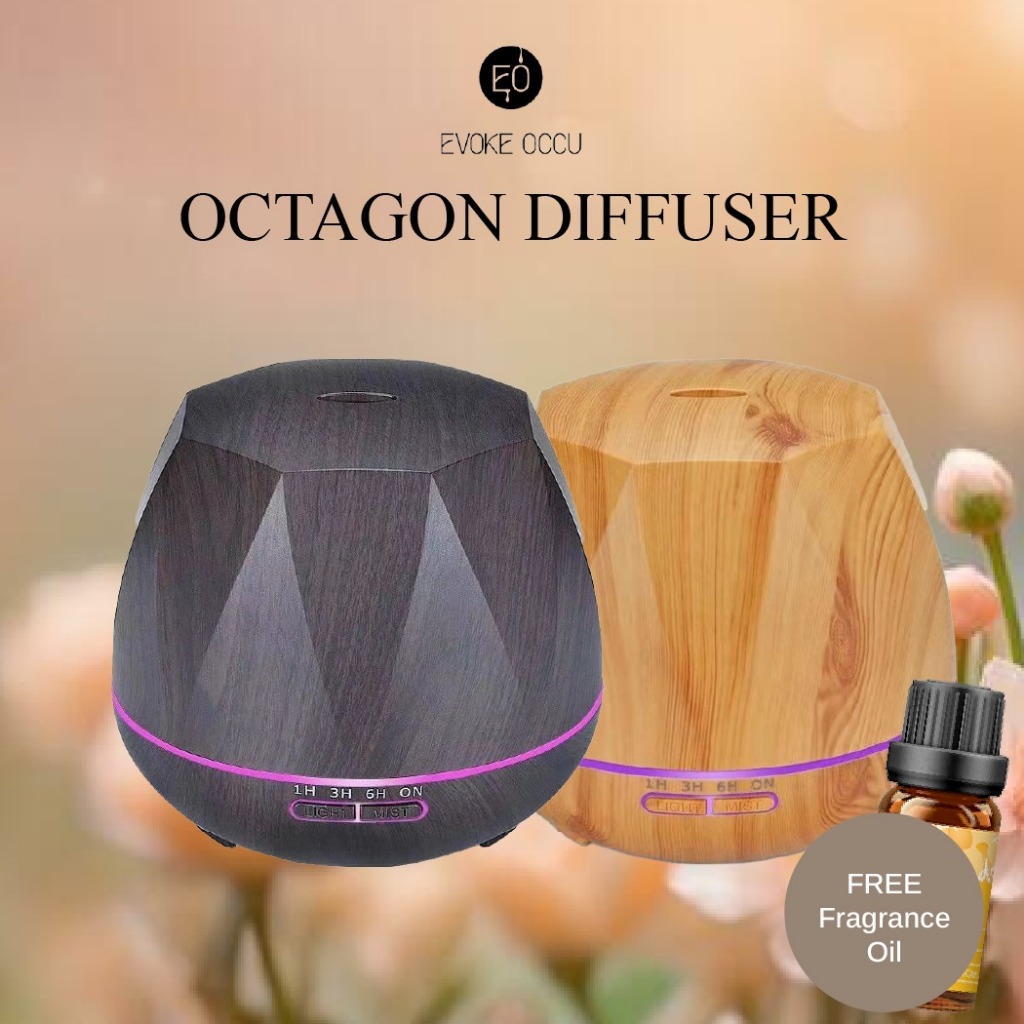 Evoke Occu Octagon Ultrasonic Diffuser Air Humidifier Remote LED Light ...