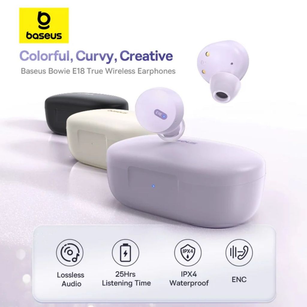 Fon Telinga tanpa wayar Baseus Bowie E18 TWS True Wireless Earbuds ...