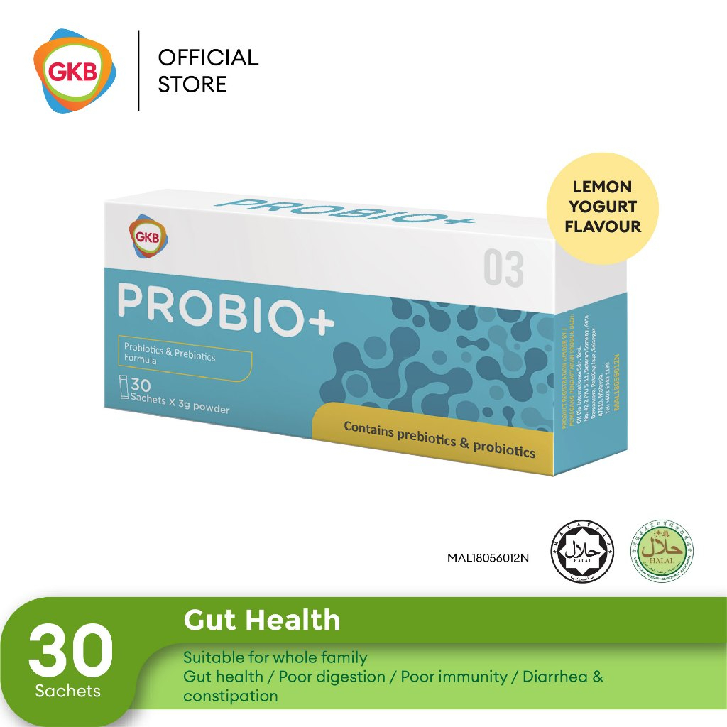 GKB Probio+ Probiotics and Prebiotics Formula 30s | Gut Health ...
