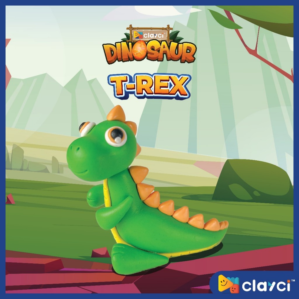 Clayci Dinosaur Series - T-rex, Rubber Clay DIY Kit for Kids(4 ...