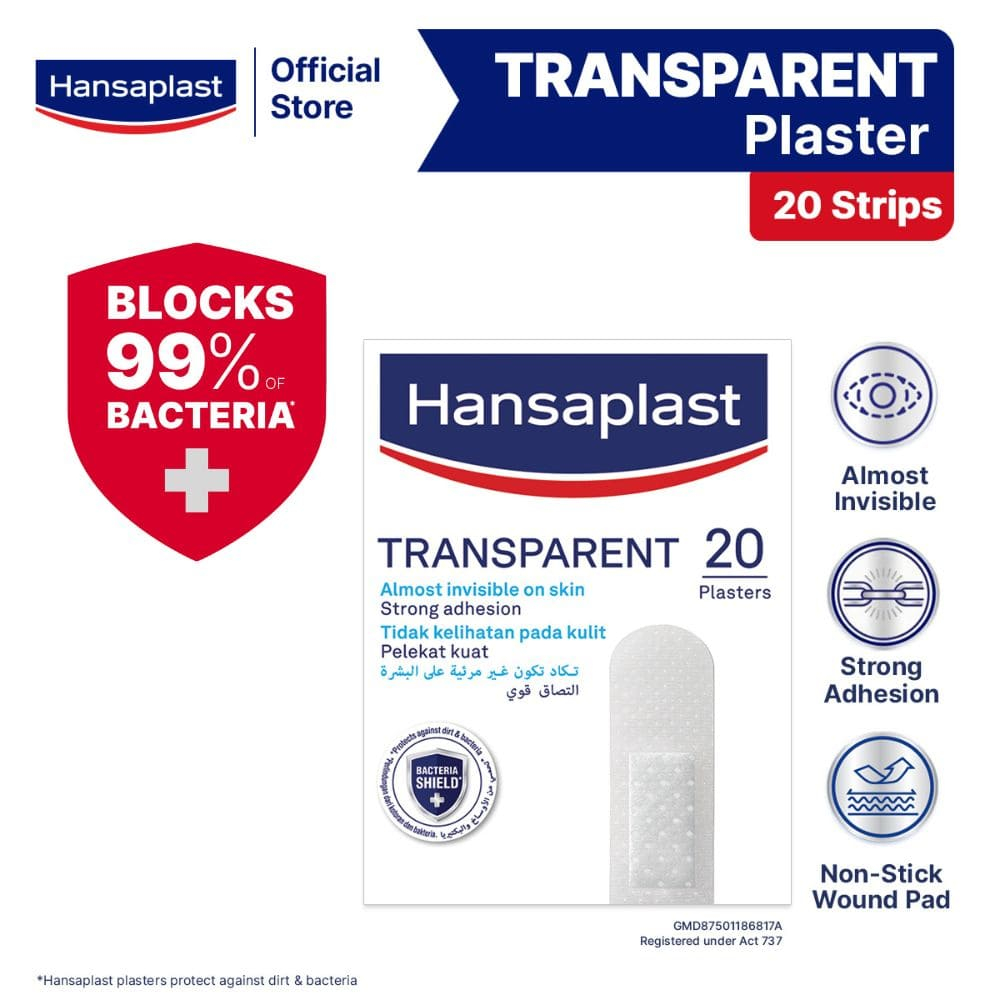 Hansaplast Transparent Wound Plasters Almost Invisible/Dirt & Bacteria ...