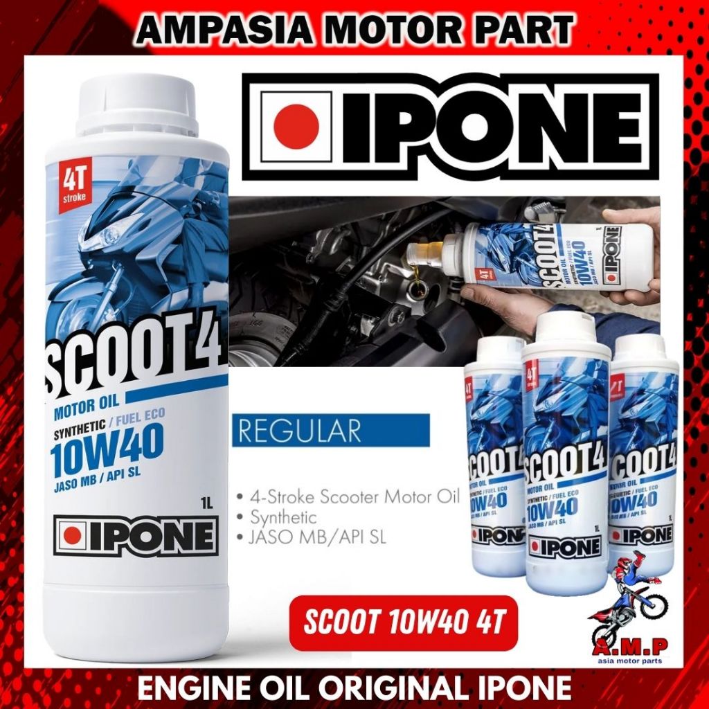 IPONE SCOOT 4 4t 10W40 Oil SYM, VTS200, EVO 250i, NVX155, NMAX, XMAX ...
