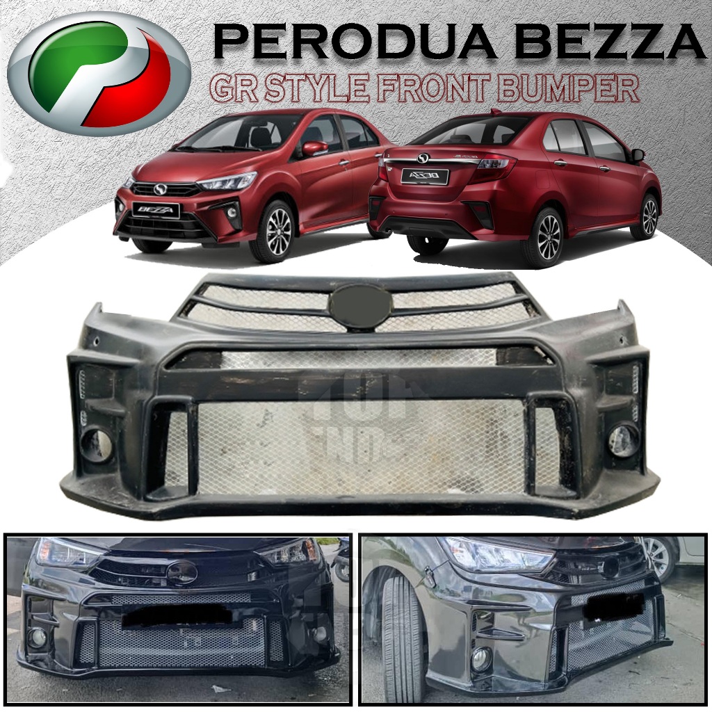 PERODUA BEZZA 2020 GR STYLE FRONT BUMPER MATERIAL FIBER GR SPORT LOOK ...