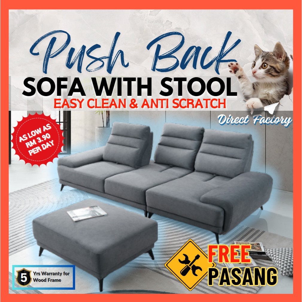 Push Back Sofa With Pet Friendly Sofa Easy Clean Sofa Anti Scratch Sofa ...
