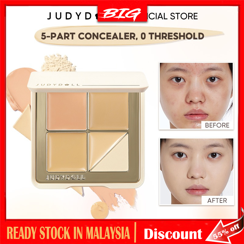 Judydoll Five Color Concealer Palette Covering Blemishes Highlighting