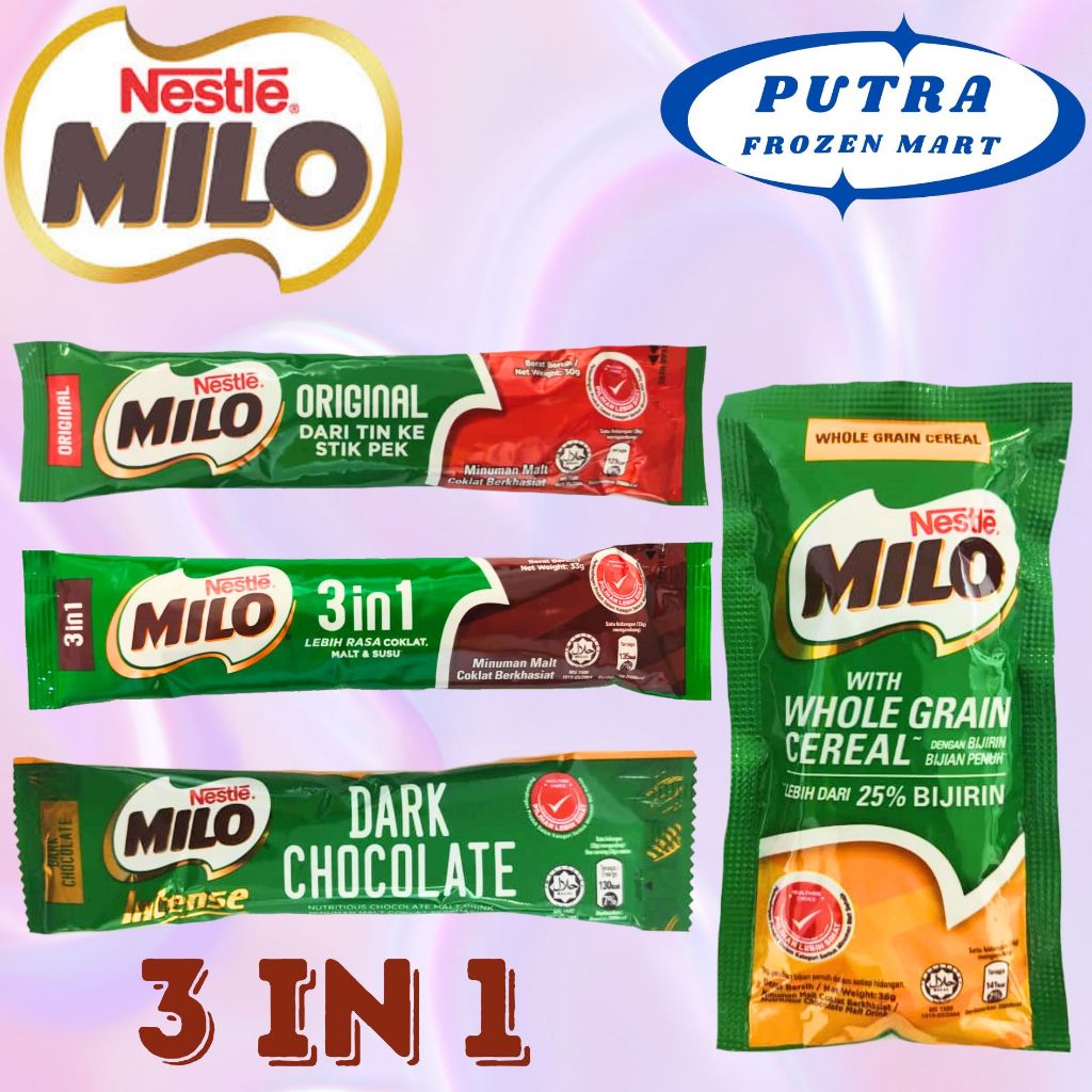 (LOOSE PACK) MILO 3 IN 1 INSTANT MALT CHOCOLATE DRINK ORIGINAL, EXTRA ...