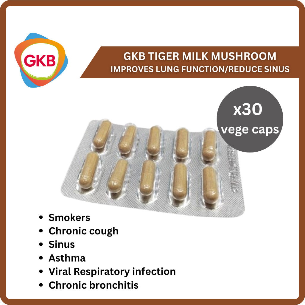 [Trial Set 30 capsules] GKB Tiger Milk Mushroom 虎乳芝 (Relief of Cough ...