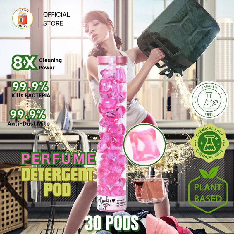 Omiso Perfume Scented Laundry Detergent Biodegradable Pods (10g x 30pods) | Shopee Malaysia