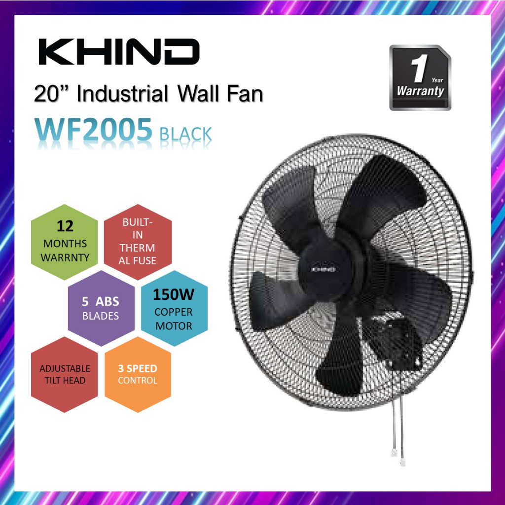 KHIND 20" Industrial Wall Fan WF2005 / FIGHTER 20" FT-FL20GWS Kipas ...