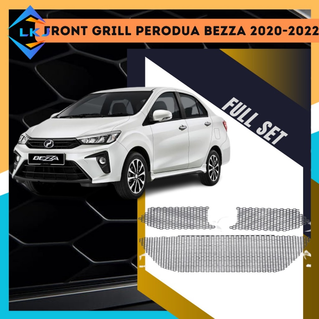 Perodua Bezza 2020-2022 Ready Cut Honeycomb Grill Full Set Top Bottom ...