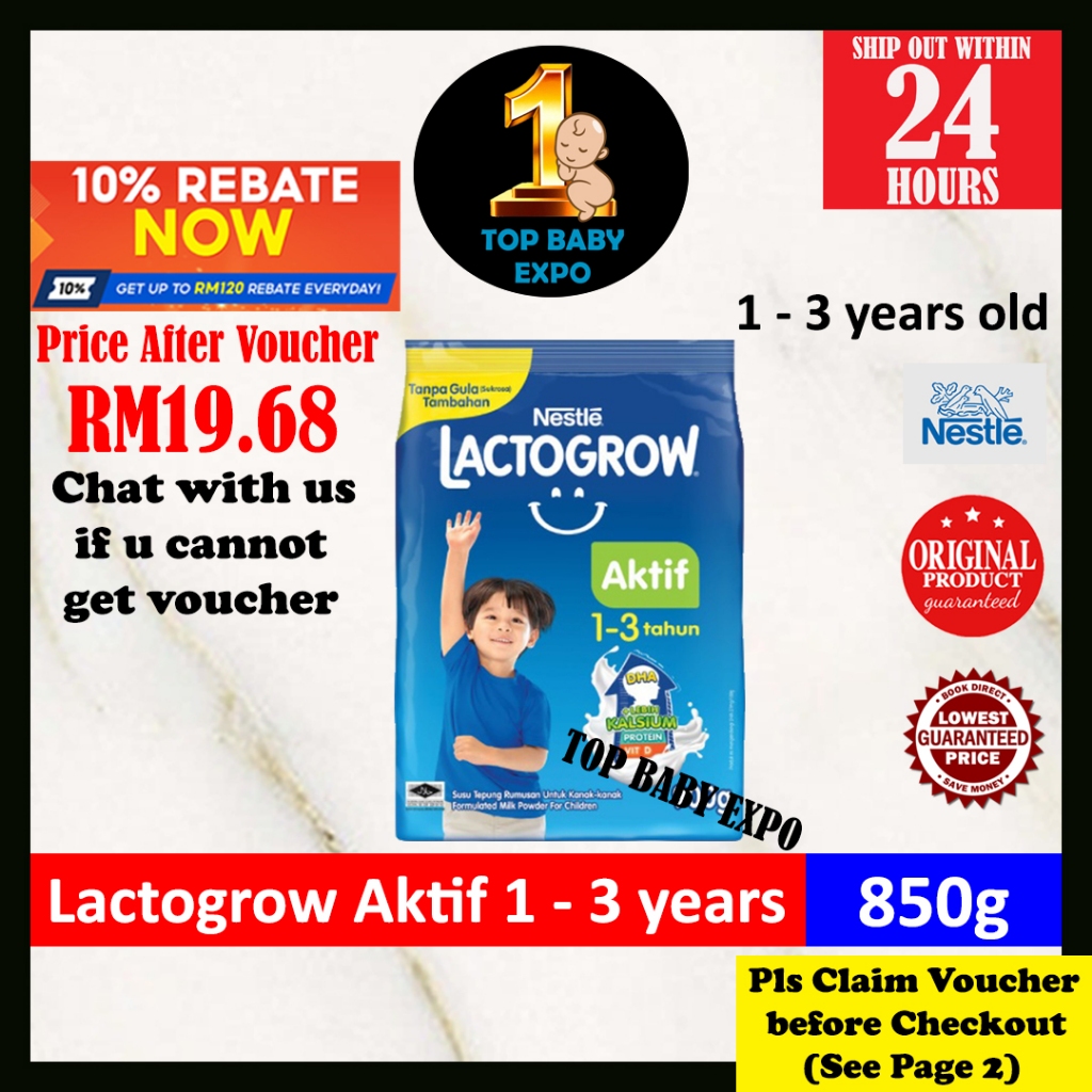 Nestle Lactogrow Aktif 1-3 Years (850g) Exp: 11/2026 (Lactokid) (Newest ...