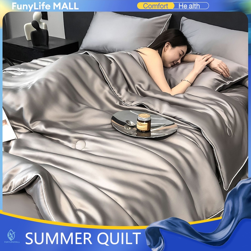 FYL Ice Silk Thin Summer Quilt Thin Blanket Comforter Duvet Single/queen/king Size Silky Quilt ...