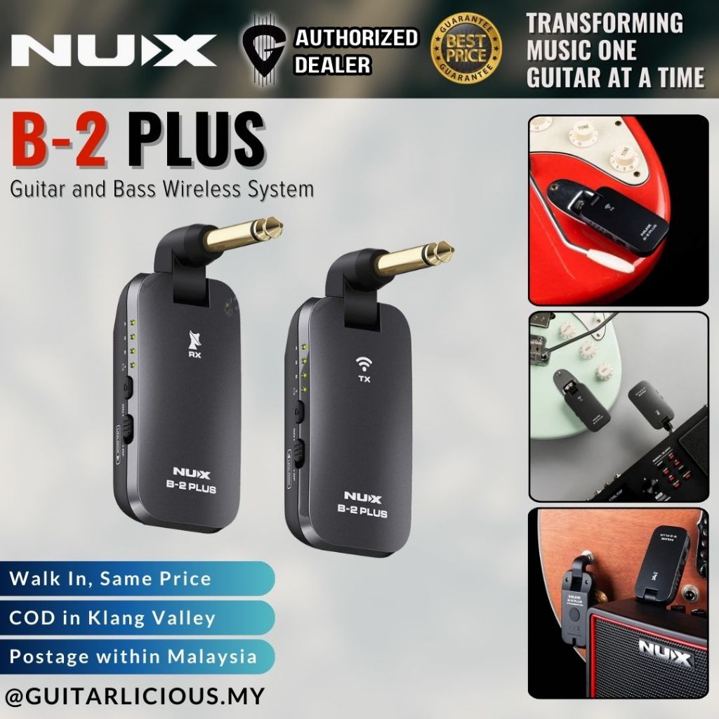 NUX B-2 PLUS 2.4GHz Guitar and Bass Wireless System (B2 Plus) | Shopee Malaysia