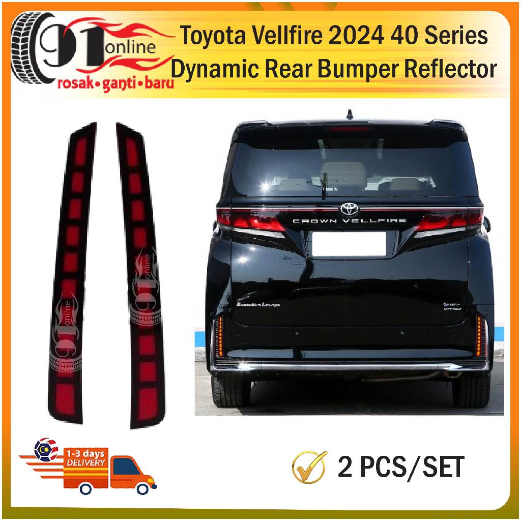 Toyota Vellfire 40 Series 2024 Dynamic Rear Bumper Reflector With ...