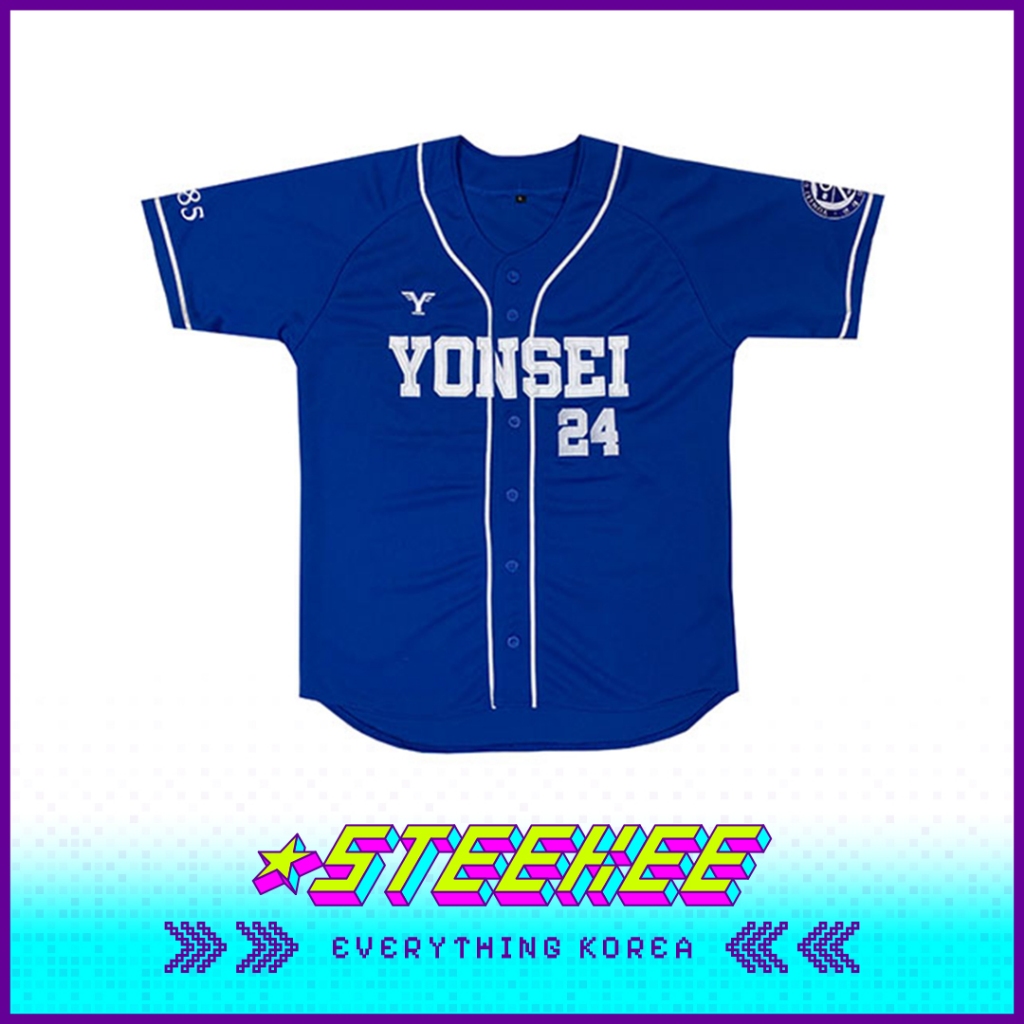 Yonsei University Baseball Embroidered Blue Jersey by Steekee Korea ...