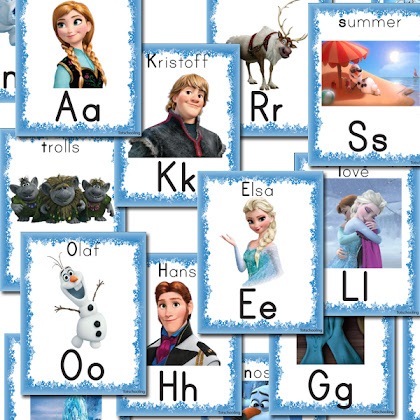 PDF] Frozen Elsa Alphabet 26 cards Flashcards Kids Practice Printable ...