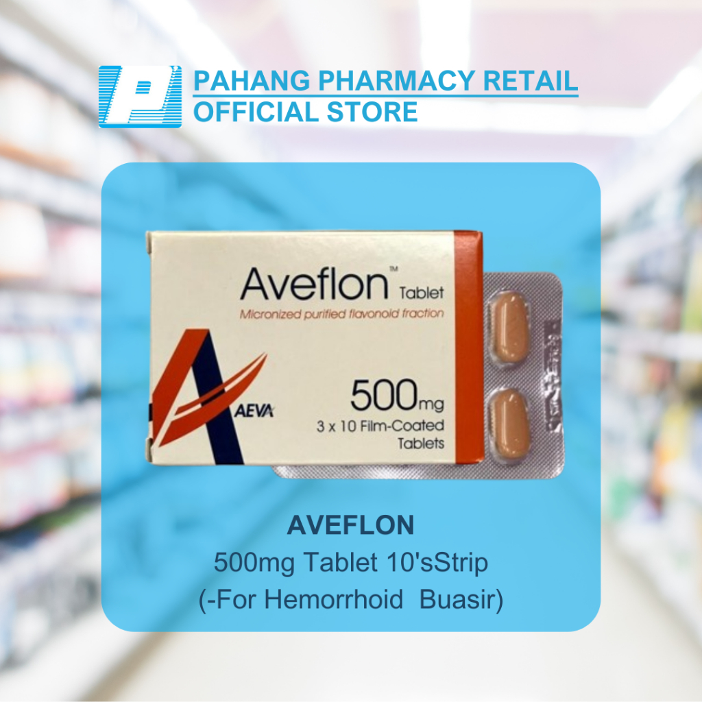 AVEFLON 500mg Tablet 10's/Strip (-For Hemorrhoid / Buasir) | Shopee ...