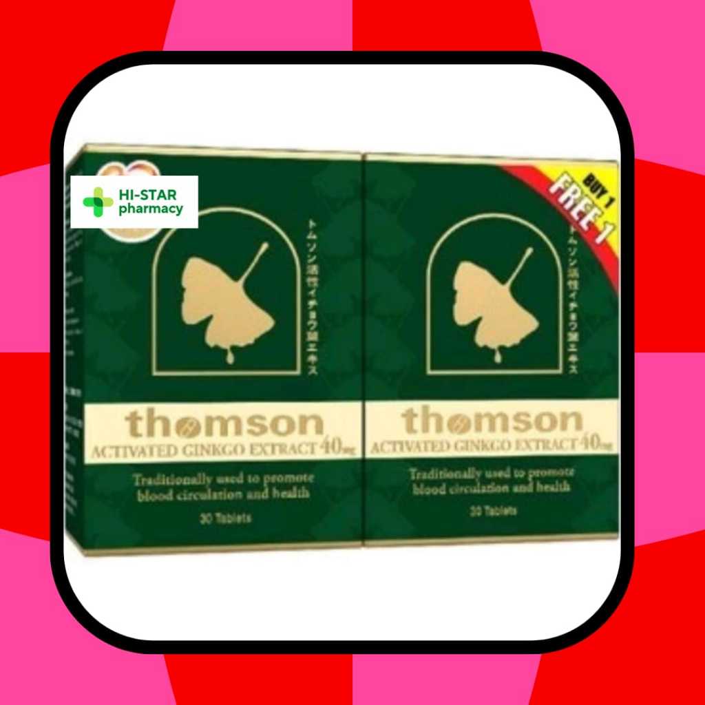 Thomson ACTIVATED GINKGO EXTRACT 40mg TABLET (30'+30's/120'+120's/500 ...