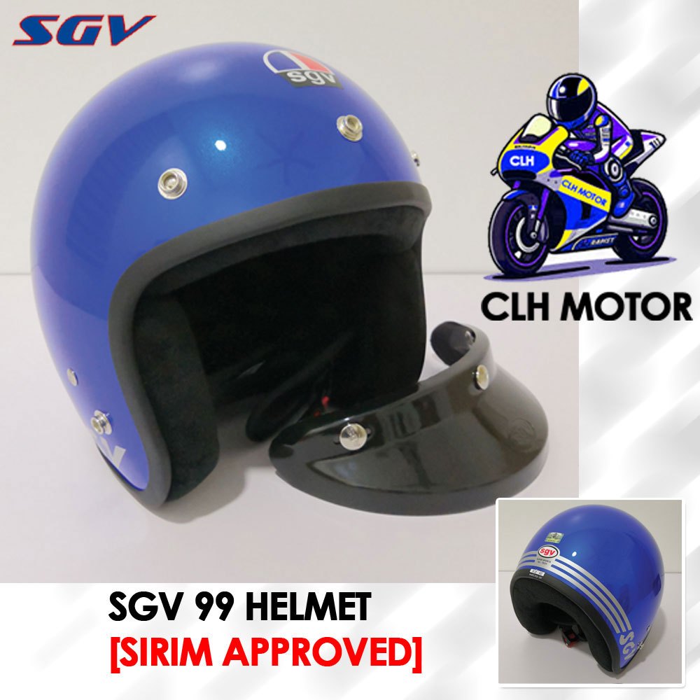 [Sirim Approved] SGV 99 HELMET-BLUE COLOR | Shopee Malaysia