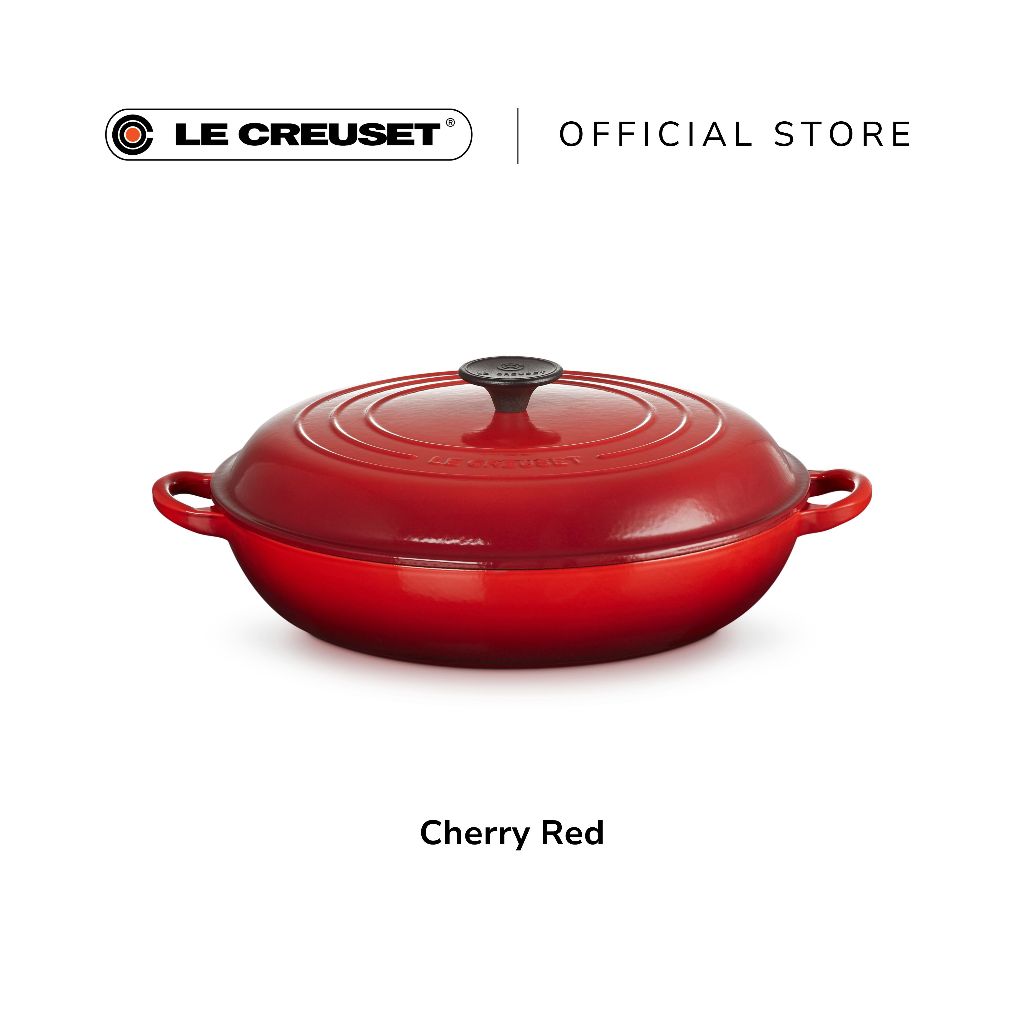 Le Creuset Cast Iron Buffet Casserole 30cm Classic Black Knob Sand Interior | Shopee Malaysia