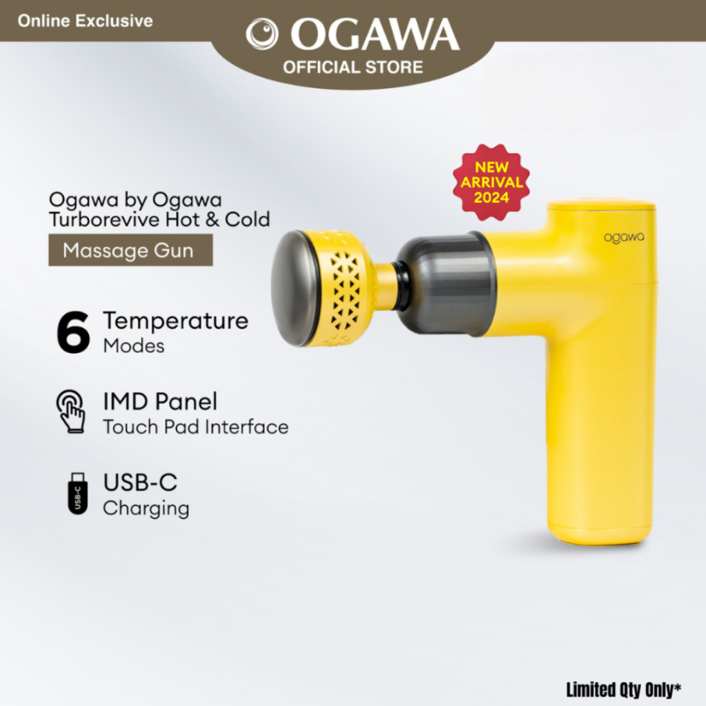 OGAWA BY OGAWA TURBOREVIVE HOT & COLD PORTABLE MASSAGE GUN - SUNSHINE ...