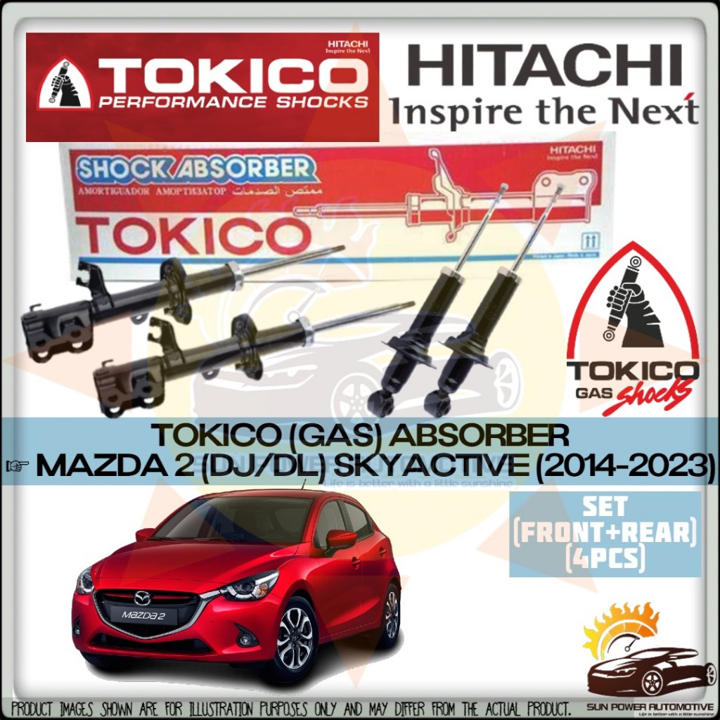 TOKICO TKC Mazda 2 DJ DL Skyactive (2014-2023) Gas Shock Strut Absorber ...