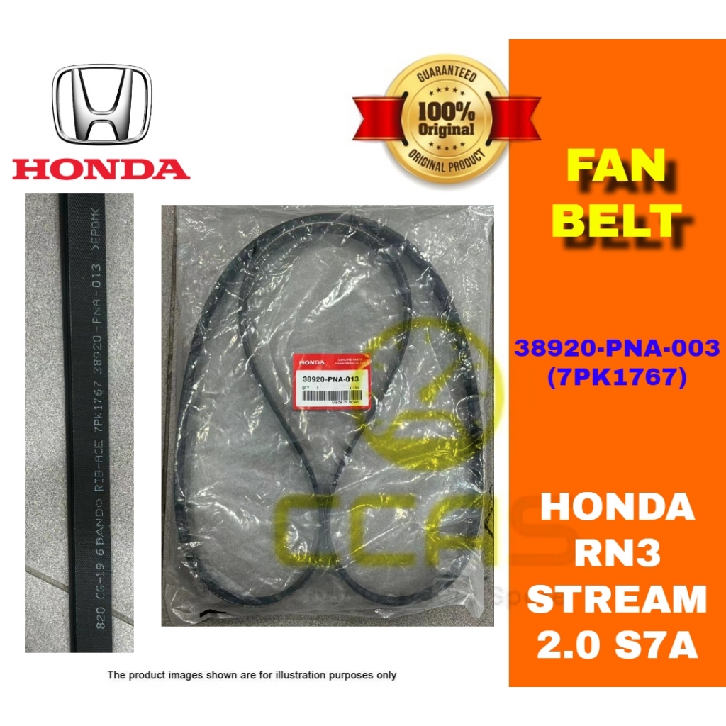HONDA RN3 STREAM 2.0 S7A FAN BELT 7PK1767 (JAPAN) 38920-PNA-013 ...
