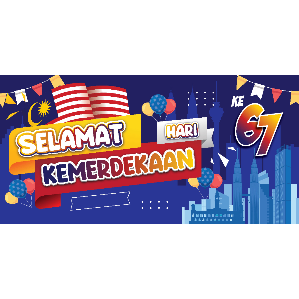 Banner MERDEKA 3 / KEMERDEKAAN / SAMBUTAN KEMERDEKAAN / SELAMAT ...