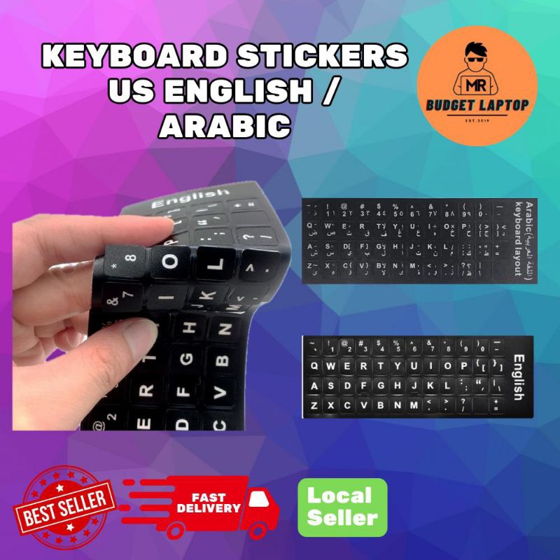 Keyboard Stickers US English / Arabic | Shopee Malaysia