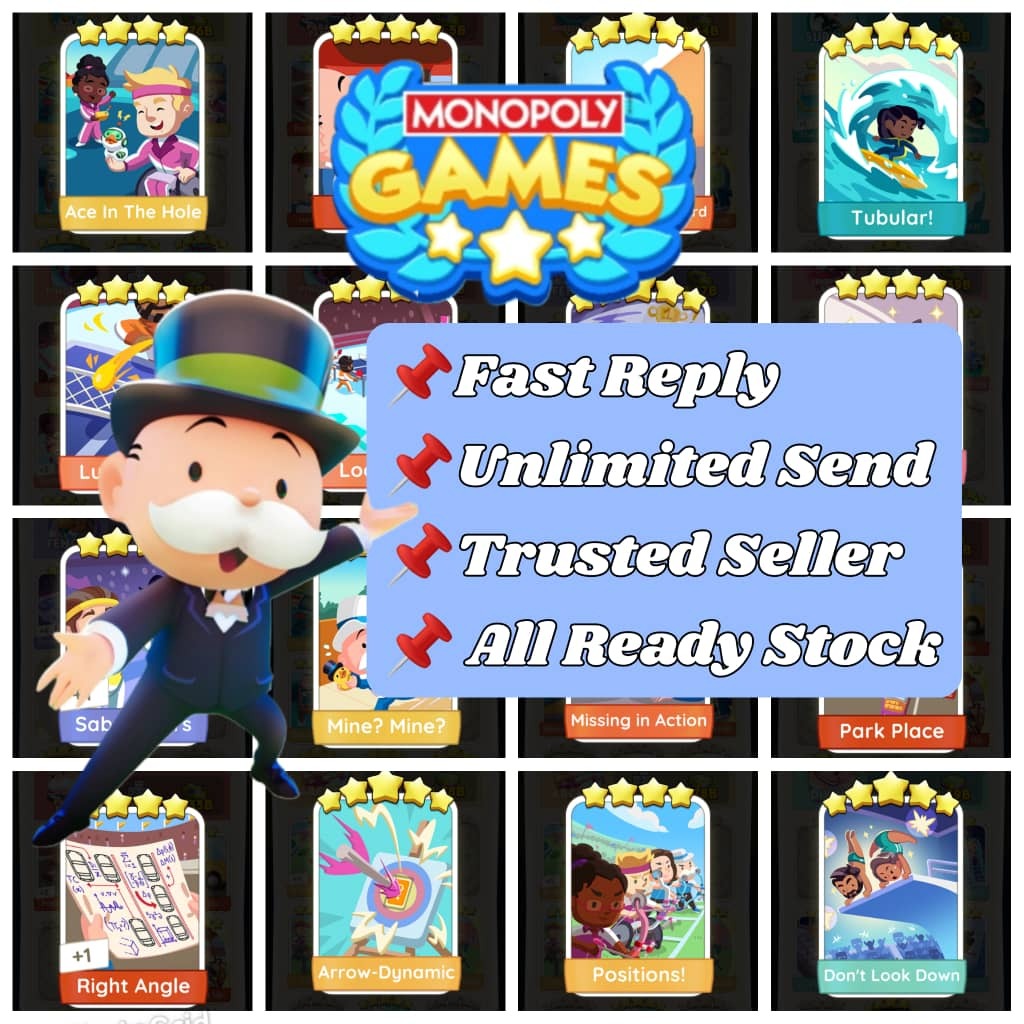 Monopoly Go! 1⭐ -- 5⭐Stickers ~ All Ready Stock | Shopee Malaysia