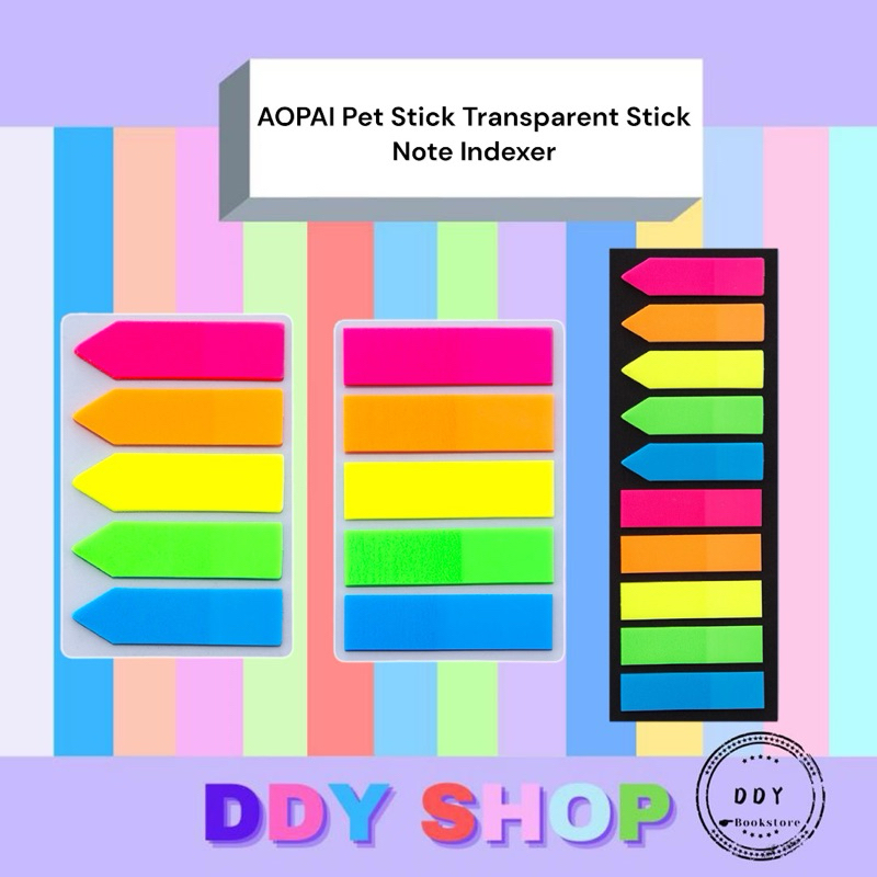 【READY STOCK】AOPAI Sticky Note Pet Stick Transparent Stick Note Indexer ...