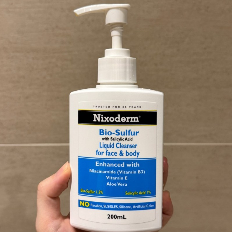 Nixoderm Bio-Sulfur Liquid Cleanser for Face & Body (200ml) | Shopee ...