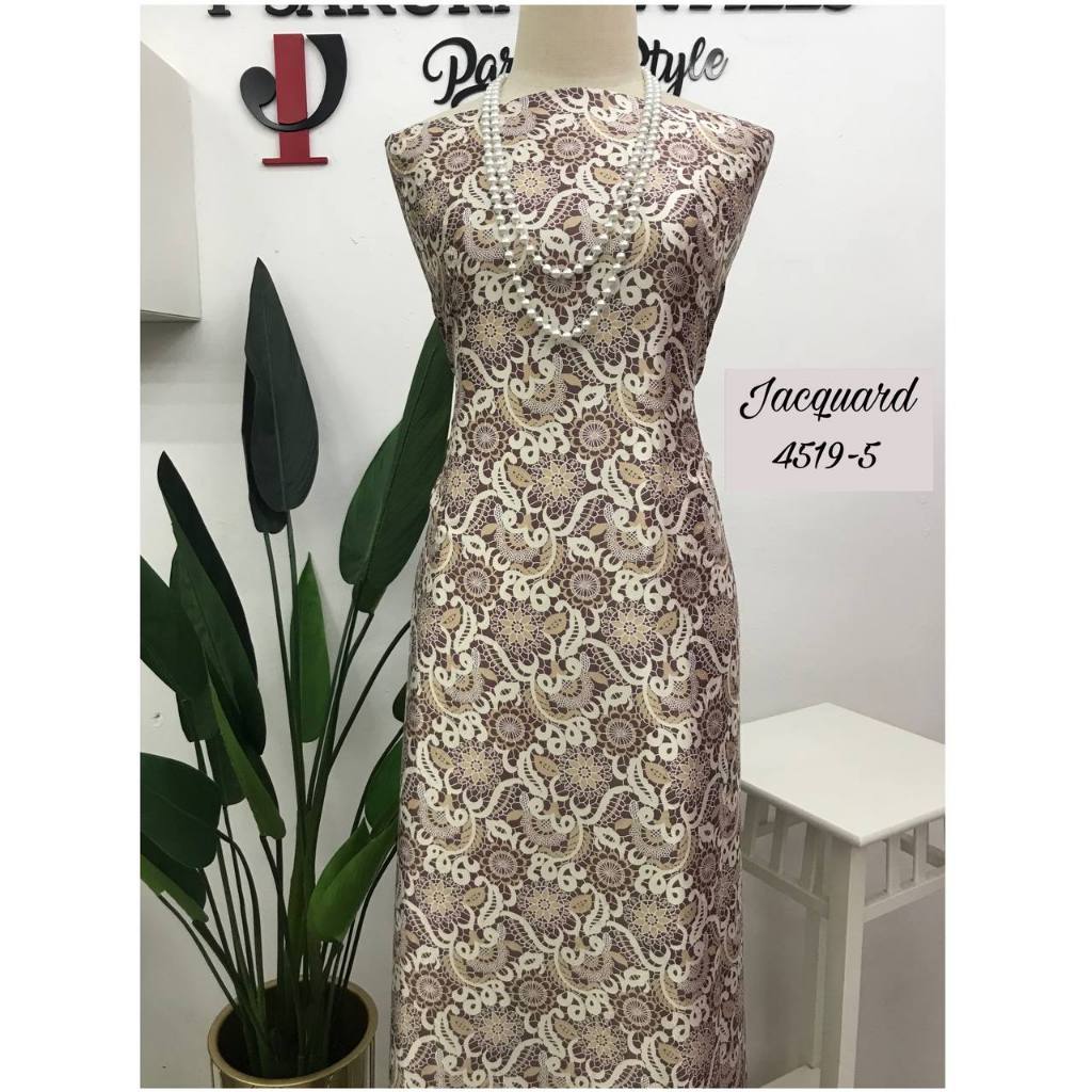 Kain Jacquard Silk Printed Open Meter Bidang 60 Kain Ela Jacquard ...