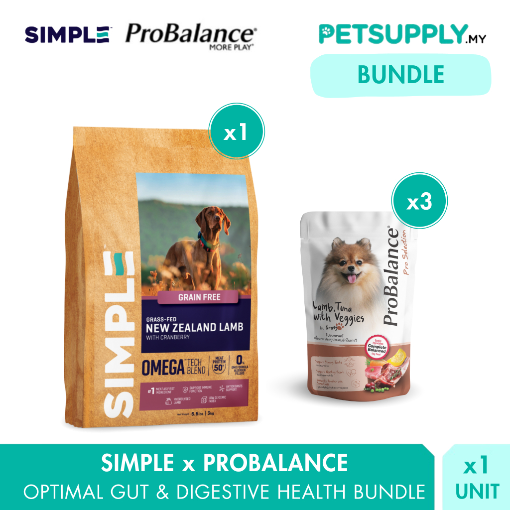 [Bundle] Simple x Probalance Optimal Gut & Digestive Health Bundle (Simple 3kg Lamb + Probalance ...