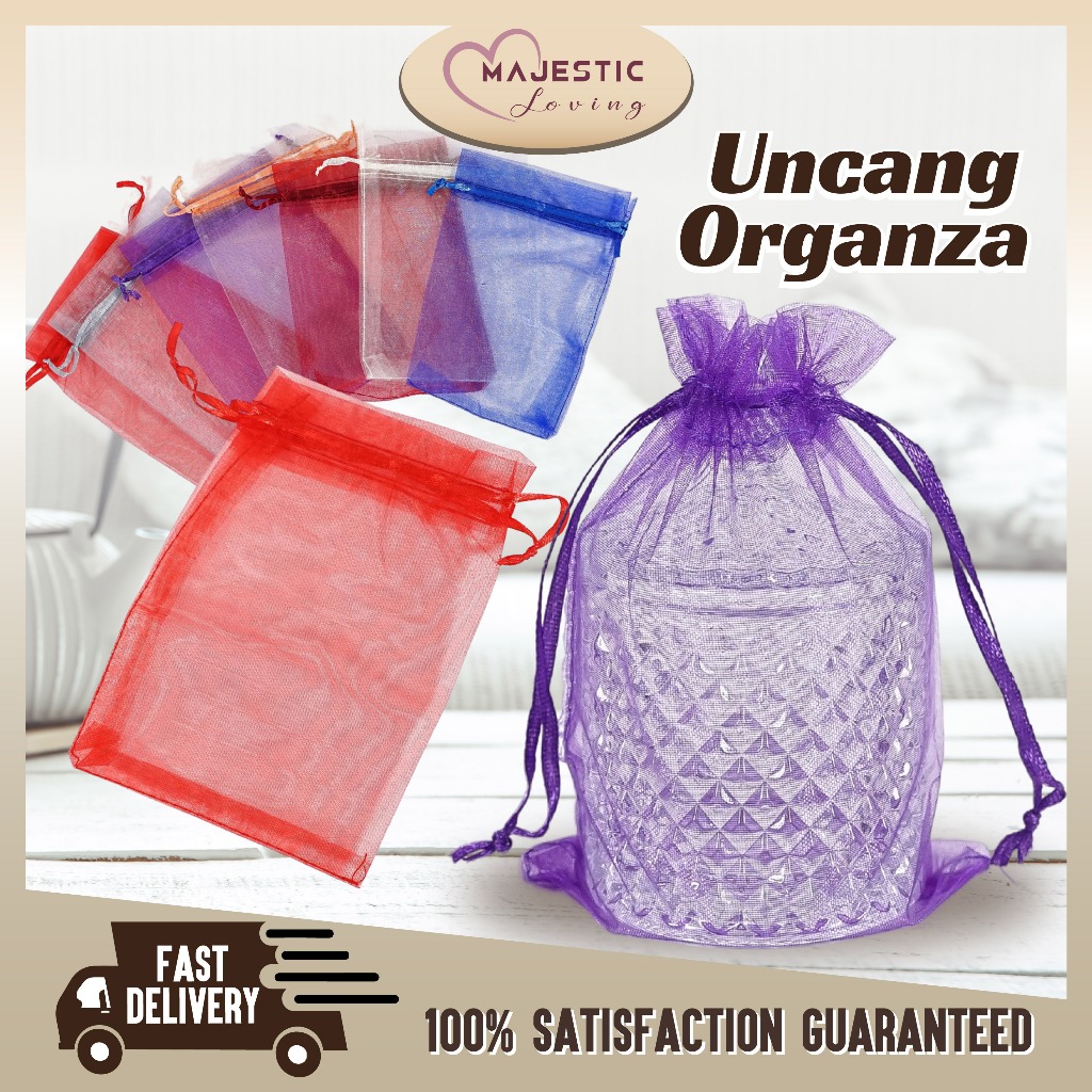 10 Pcs Round Organza Bag Doorgift Organza Bulat Uncang Bulat Uncang ...