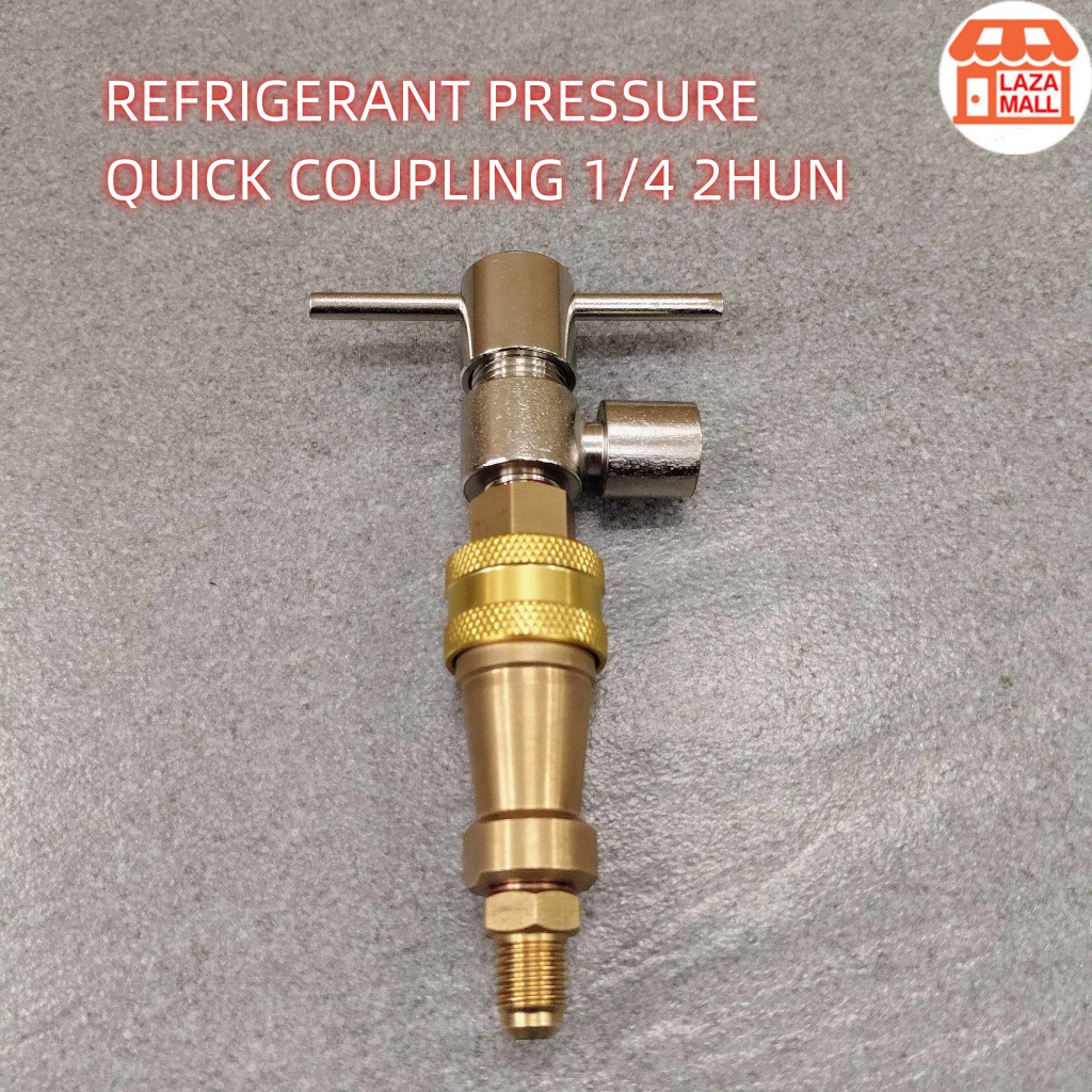 QUICK COUPLING (1/4 HUN ) PRESSURE GAUGE AIRCOND REFRIGERATOR HOSE R22 ...