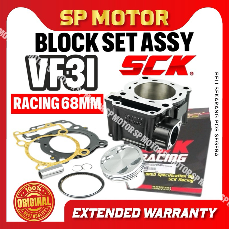 SCK RACING CERAMIC BLOCK 68MM + FORGED PISTON SET - SYM VF3I VF3 185 BLOK 68 SIZE FORGING FJN ...