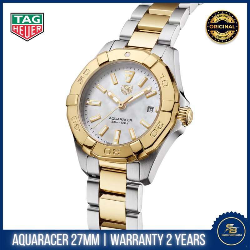 Tag Heuer Original Aquaracer Ladies Gold Silver Quartz Steel 27MM ...