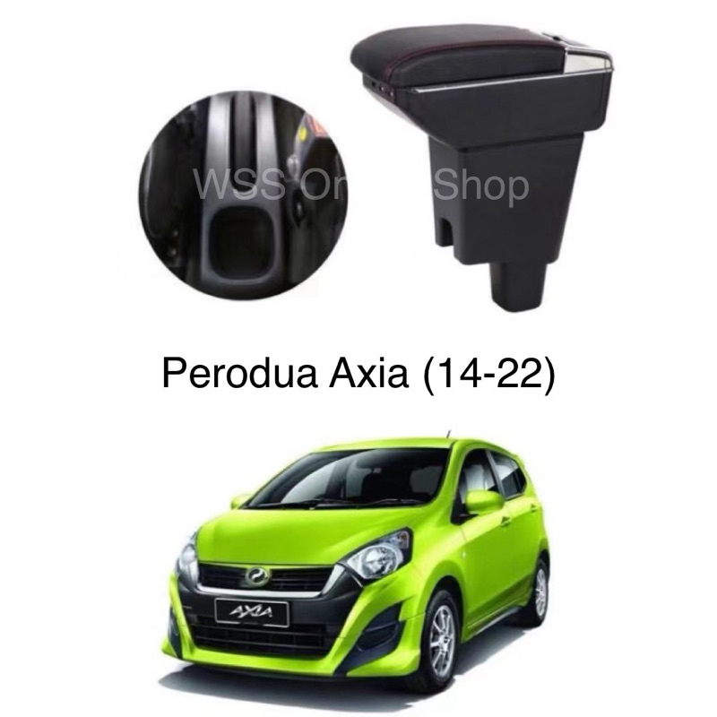 Arm Rest Console Box (Double Layer + USB Port) with Red Lining [Perodua ...