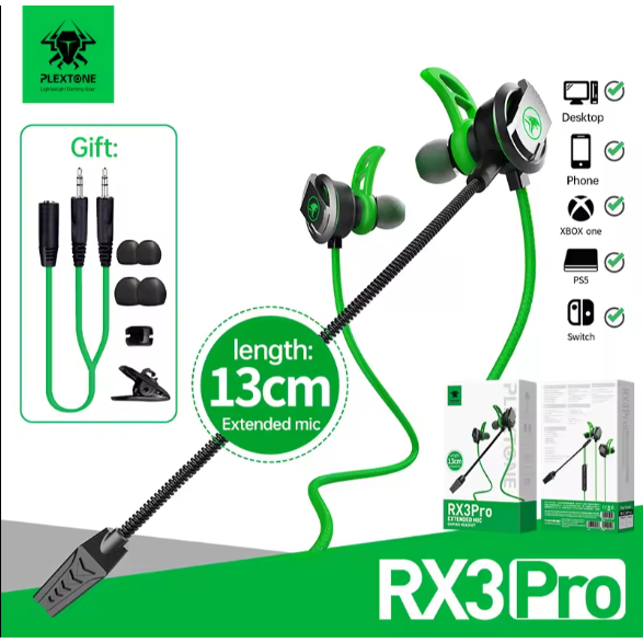 Plextone RX3 PRO Cyberprunk PUBG Gaming Earphone Bass Headset In-ear ...