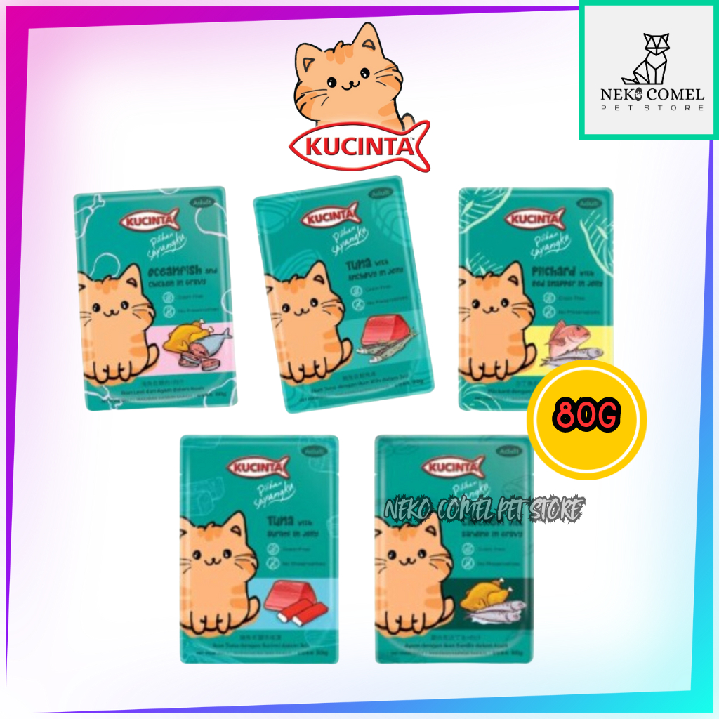 KuCinta Pouch Wet Food Pet Food 80g / Makanan Basah Kucing | Shopee ...