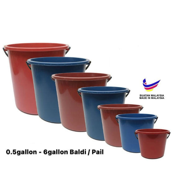 1-6 gallon Plastic Pail / Bucket / Baldi Air/ Bakul/ Tong Mop /MOP ...
