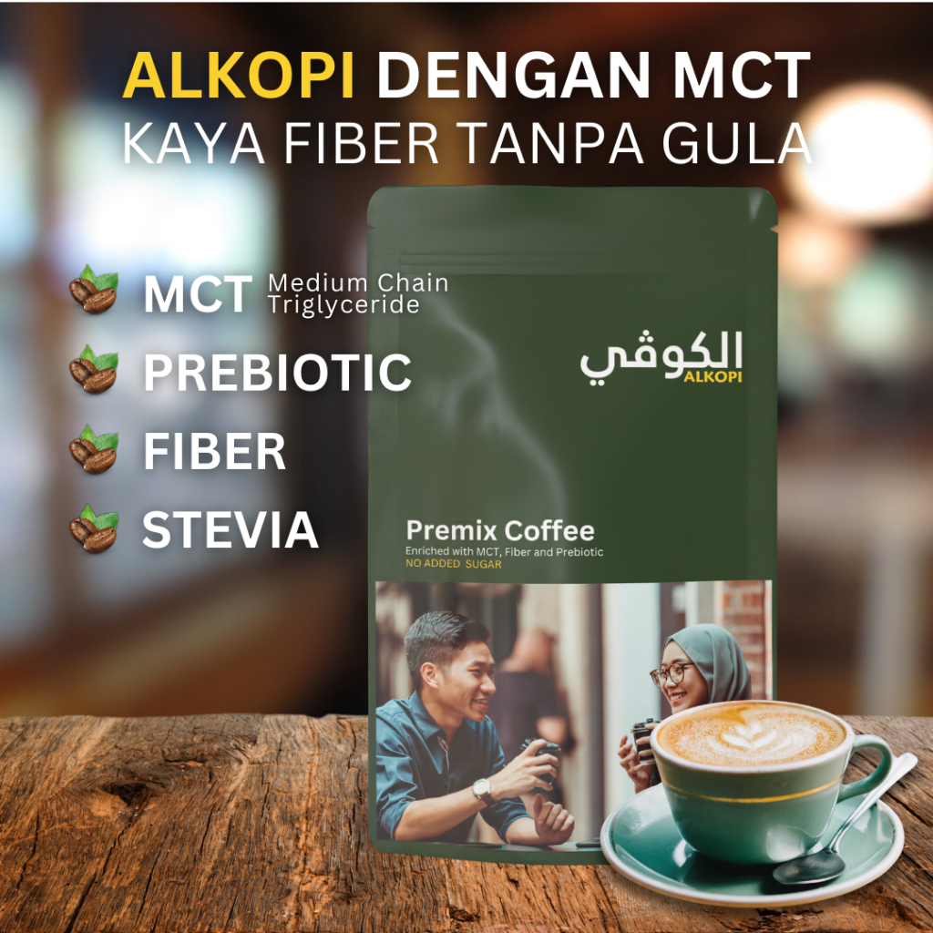 ALKOPI - Kopi MCT dengan Prebiotik Fiber tanpa gula (1 pek 15 Sachet ...