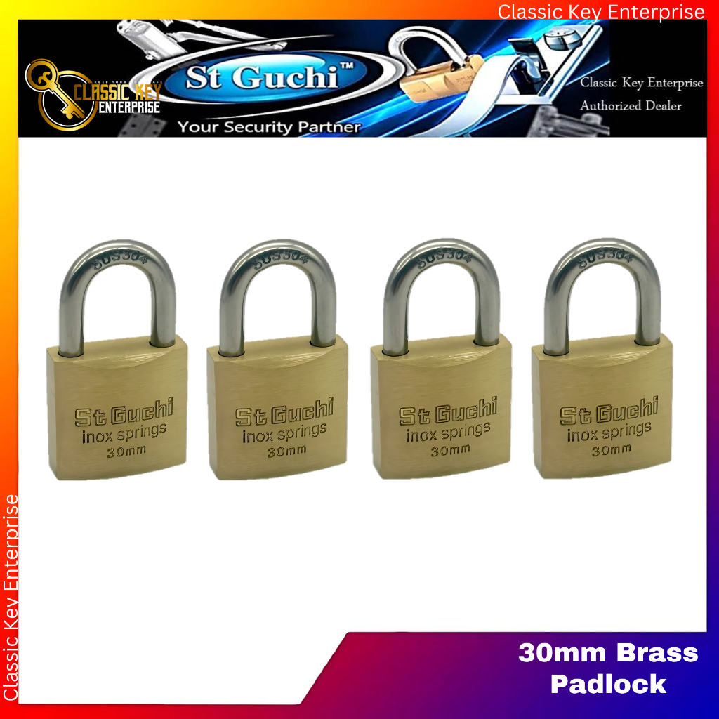 St guchi Padlock Solid Brass SGPL81 Anti rust Inox Springs SUS304 ...