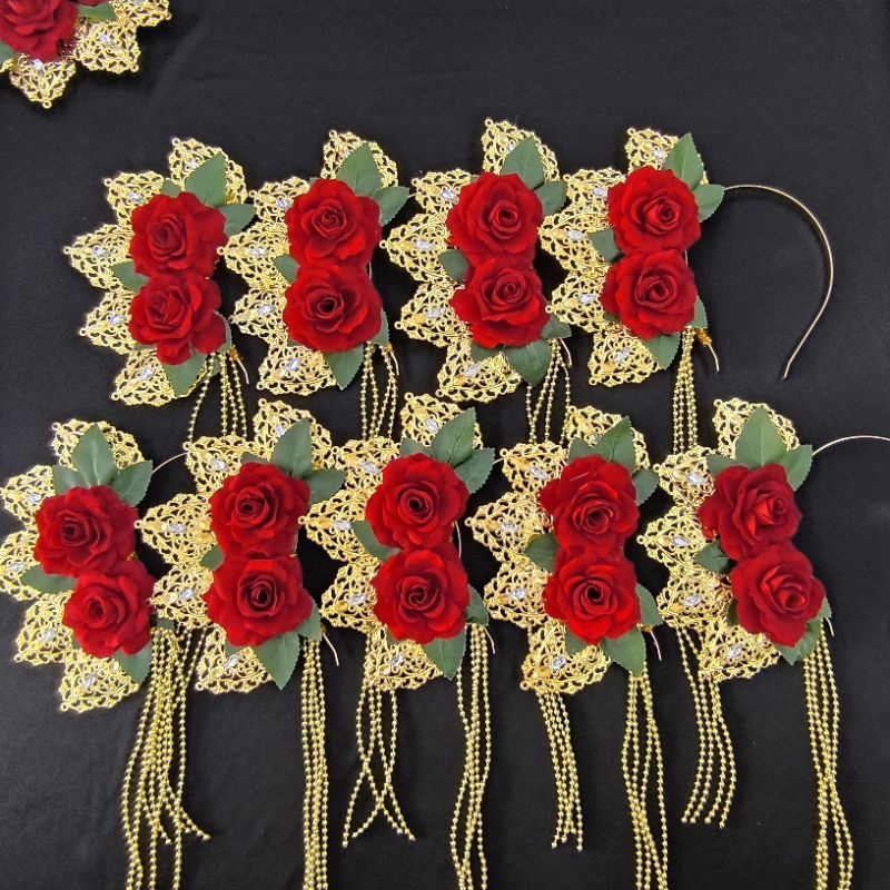 [Ready stock] sanggul lintang velvet rose.Cekak dewasa dan kanak-kanak ...