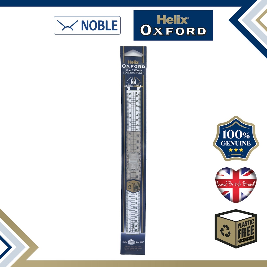 Helix OXFORD 30cm folding ruler with innovative snap-fit hinge design ...