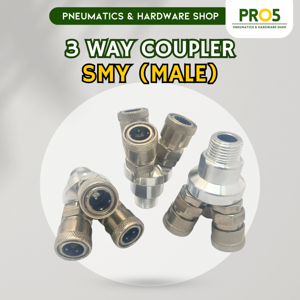 SMY 3 Way Pneumatic Air Quick Connecting Male Coupler Pneumatic Air ...