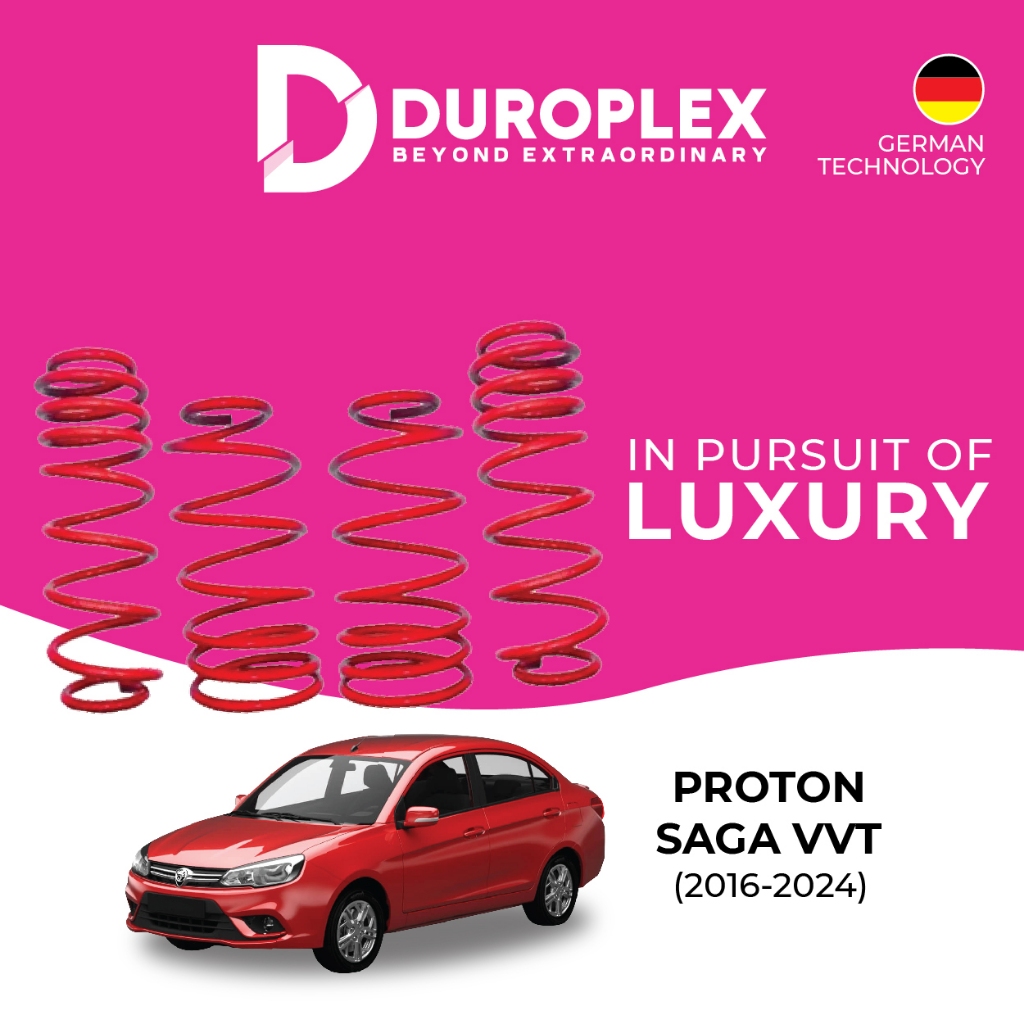 DUROPLEX Full Set Heavy Duty Lowered Sport Spring Proton Saga VVT (2016 ...