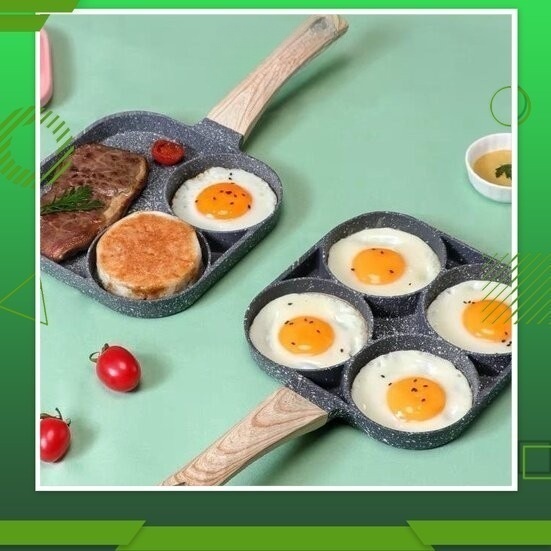 Non-Stick Fried Steak Pan 2/4 Hole Egg Pan Kuali Goreng Telur Burger ...