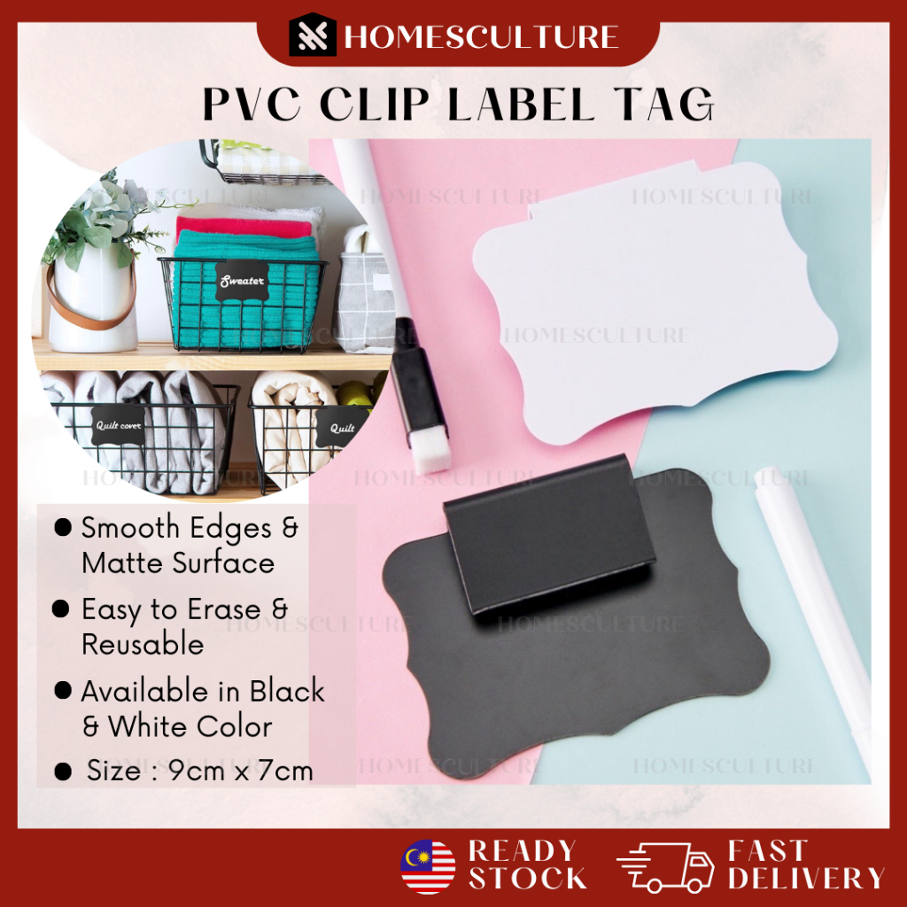 PVC Clip Label Tag Storage Box Basket Clip Tag Kitchen Pantry Basket ...